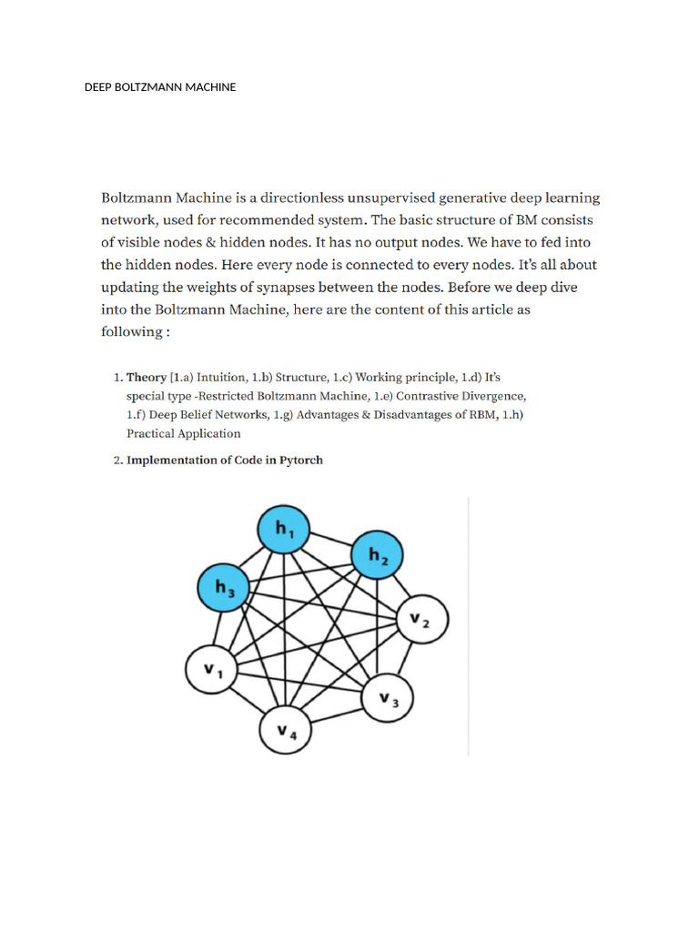 Deep Boltzmann Machine | PDF