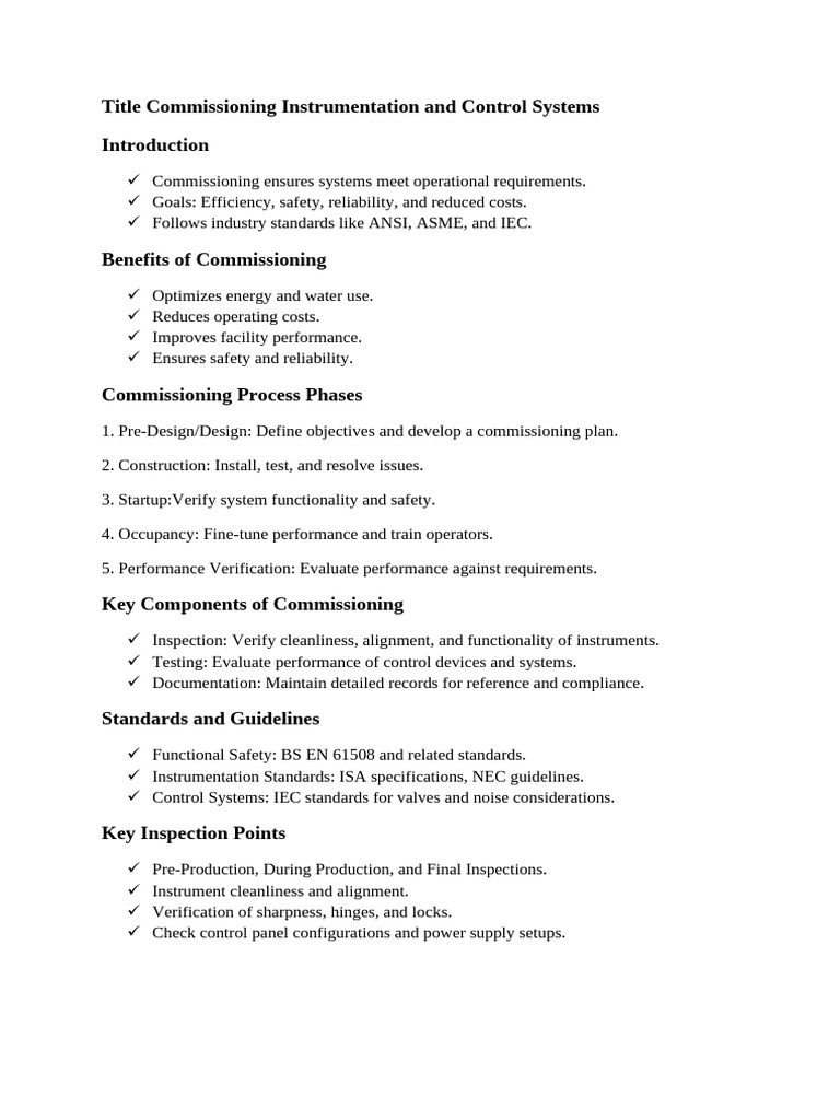 Commissioning Control Systems Guide | PDF