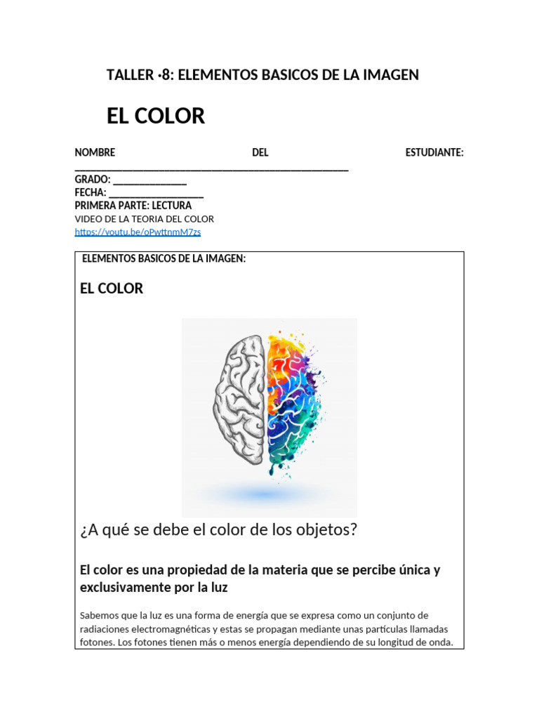 Elementos del Color en Artes Gráficas | PDF | Color | Ligero