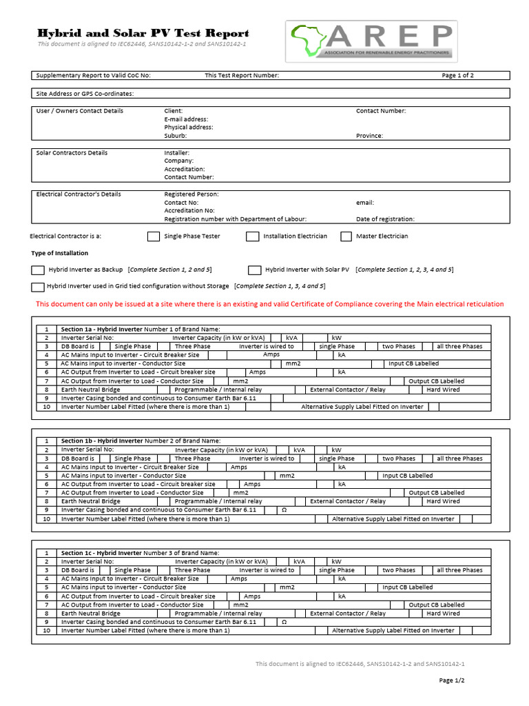 Hybrid Solar PV Test Report Summary | PDF | Fuse (Electrical) | Power ...