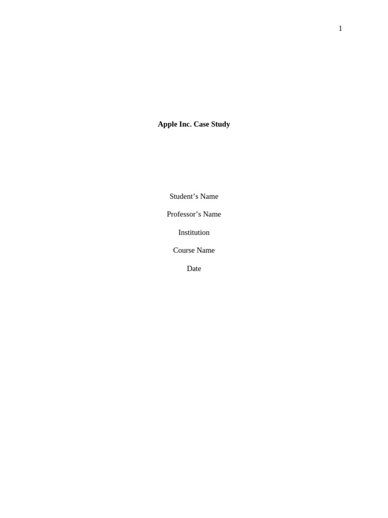 Apple Inc. Case Study-edited. | PDF | Apple Inc. | Innovation