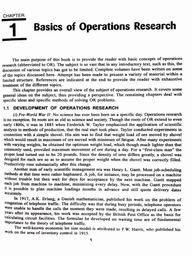 Basics of Operational Research | PDF