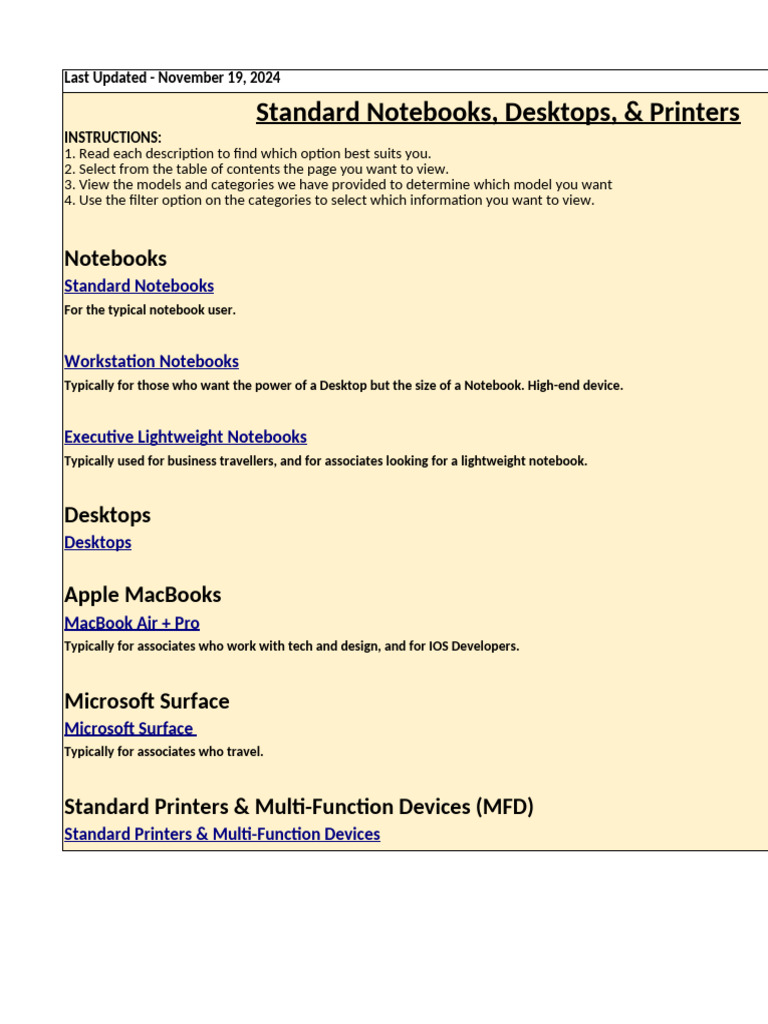 Standard Notebooks, Desktops, & Printers | PDF | Laptop | Usb