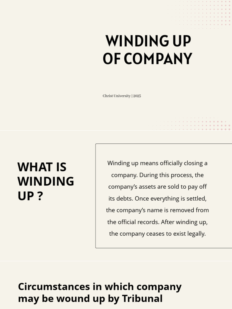 Winding Up of Company | PDF