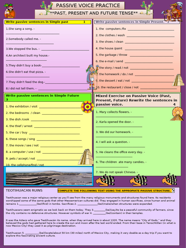 Passive Voice Past Present Future With Key Tests 88572 | PDF