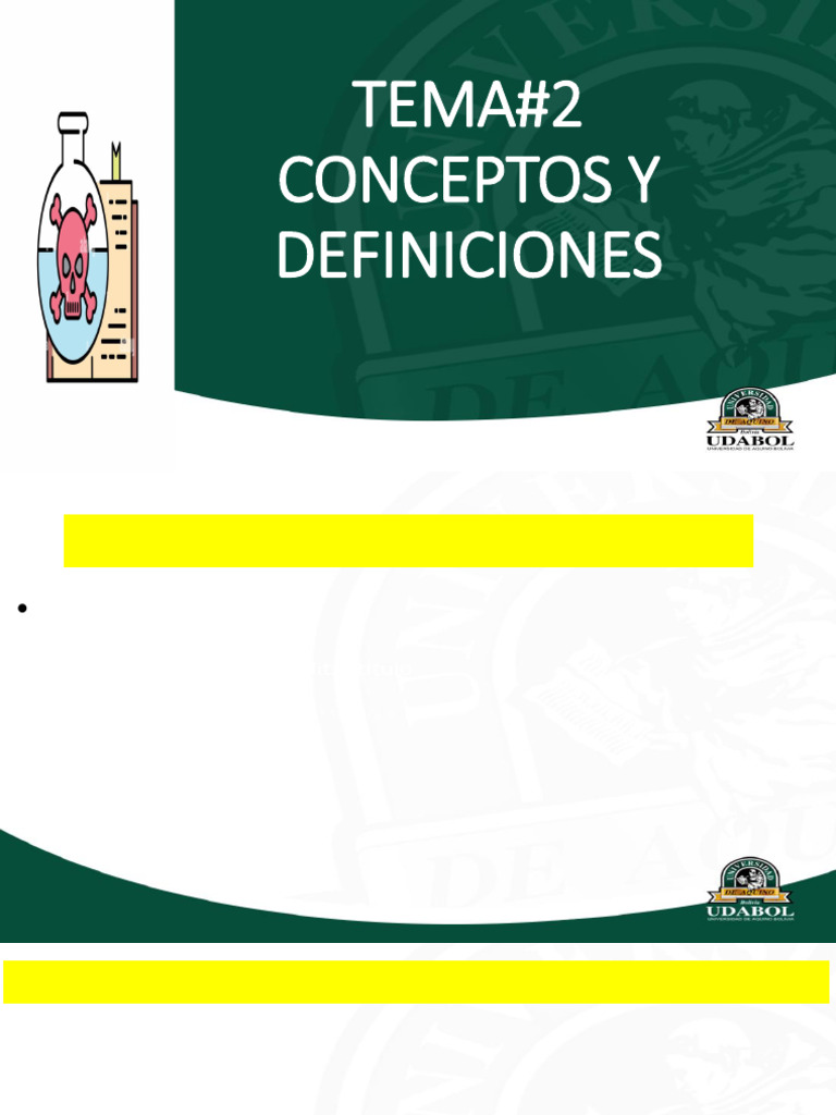 TEMA#2 Conceptos y Definiciones | PDF | Toxicidad | Biotransformación