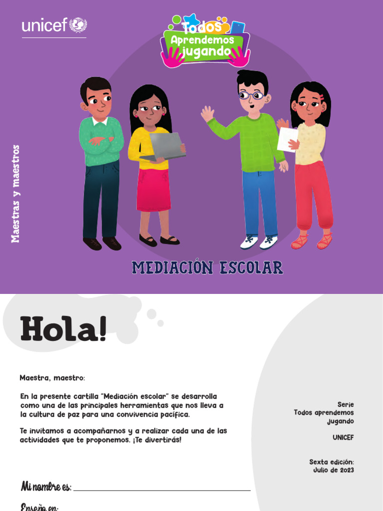 Mediación Escolar: Cultura de Paz en Clases | PDF | Mediación ...