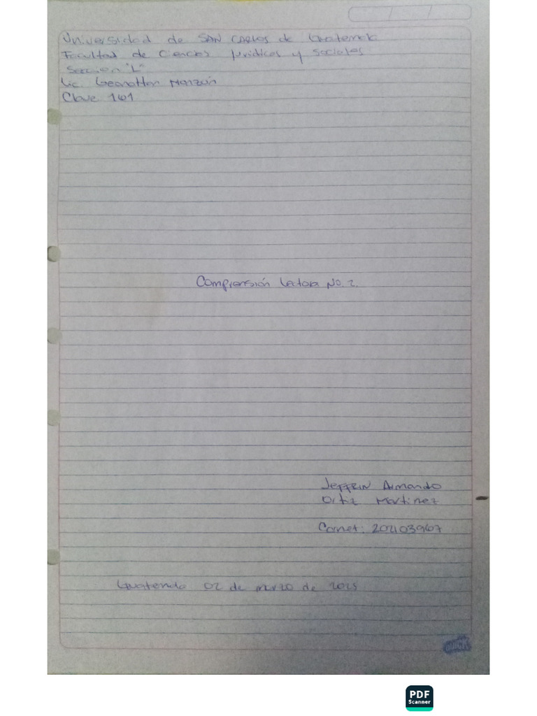 Comprobación de Lectura No.2 | PDF