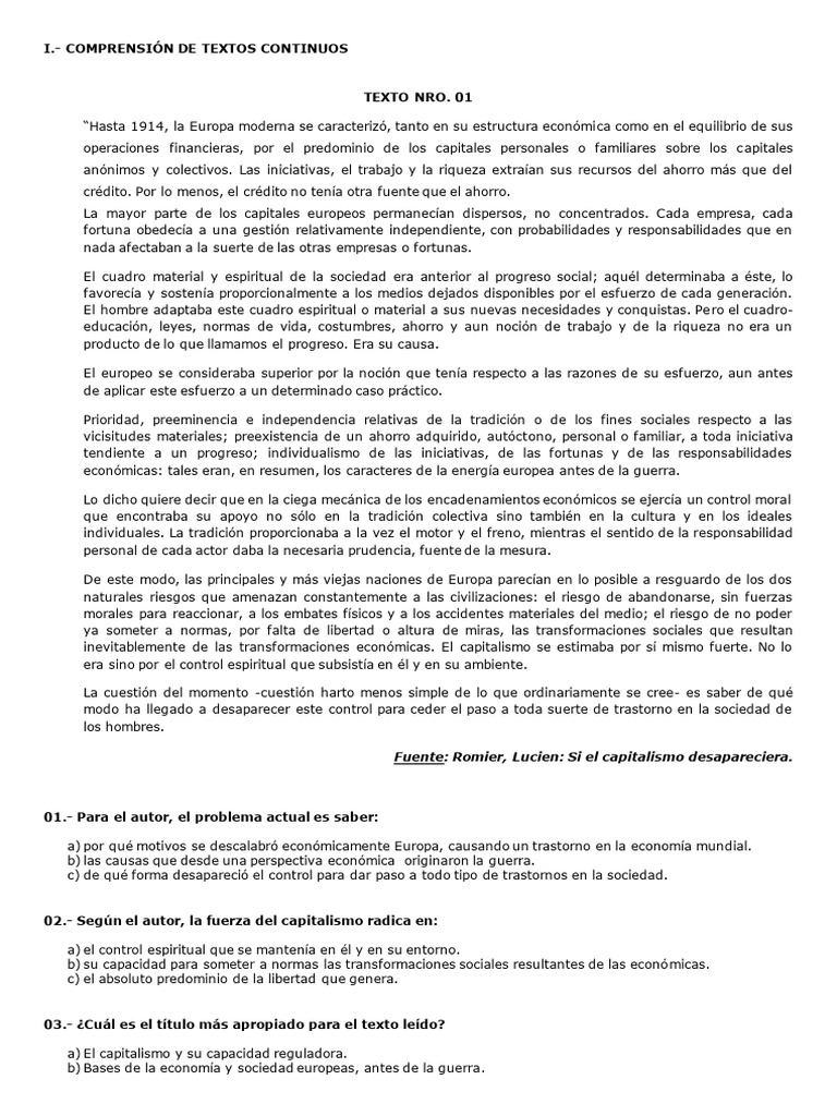 COMPRENSION LECTORA 1 | PDF | Residuos | Elementos químicos