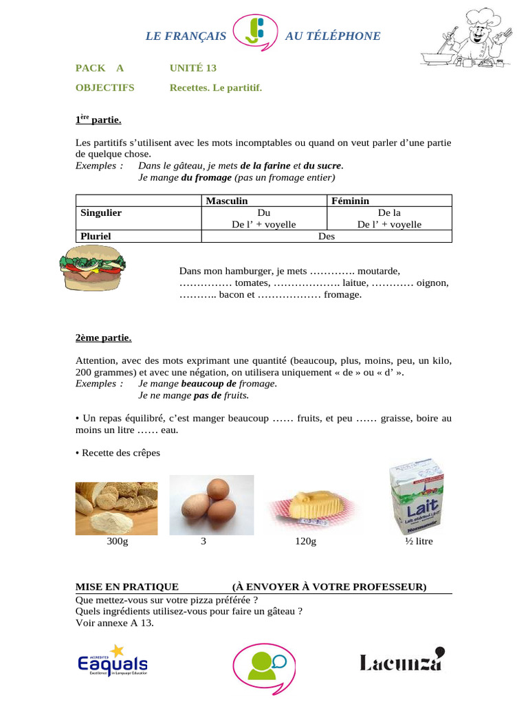 Utilisation des partitifs en français | PDF