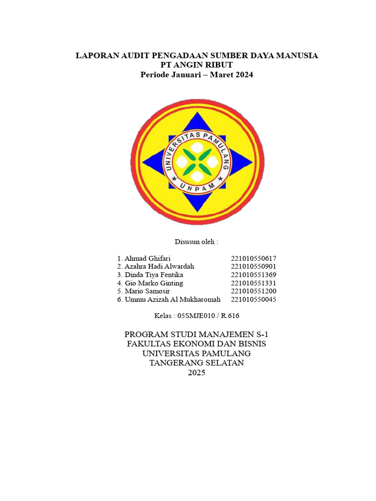Audit Proses Rekrutmen SDM PT Angin Ribut | PDF