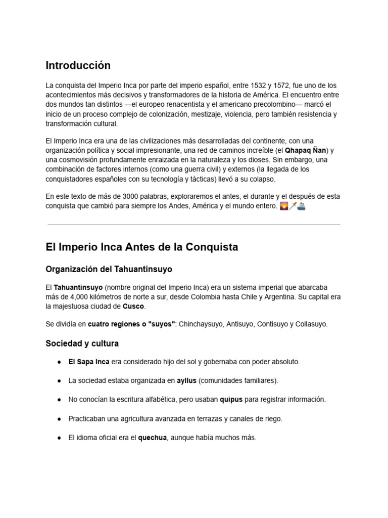 La Conquista Del Imperio Inca - Encuentro, Colapso y Transformación de ...