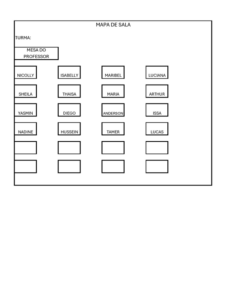 Modelo Mapa de Sala 20251 | PDF