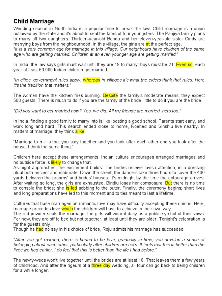 Child Marriage | PDF | Child Marriage | Marriage