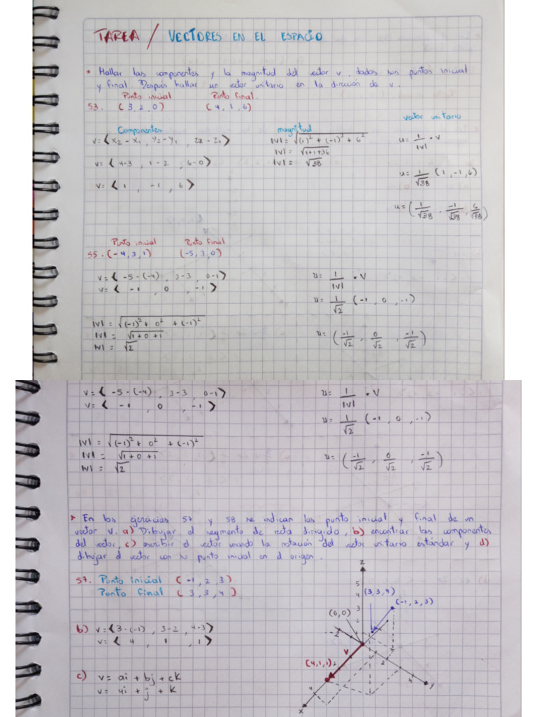 Calculo Deber Vectores Espacio | PDF