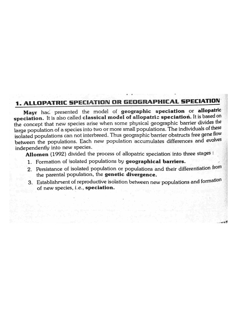 Allopatric, Sympatric & Parapatric Speciation | PDF