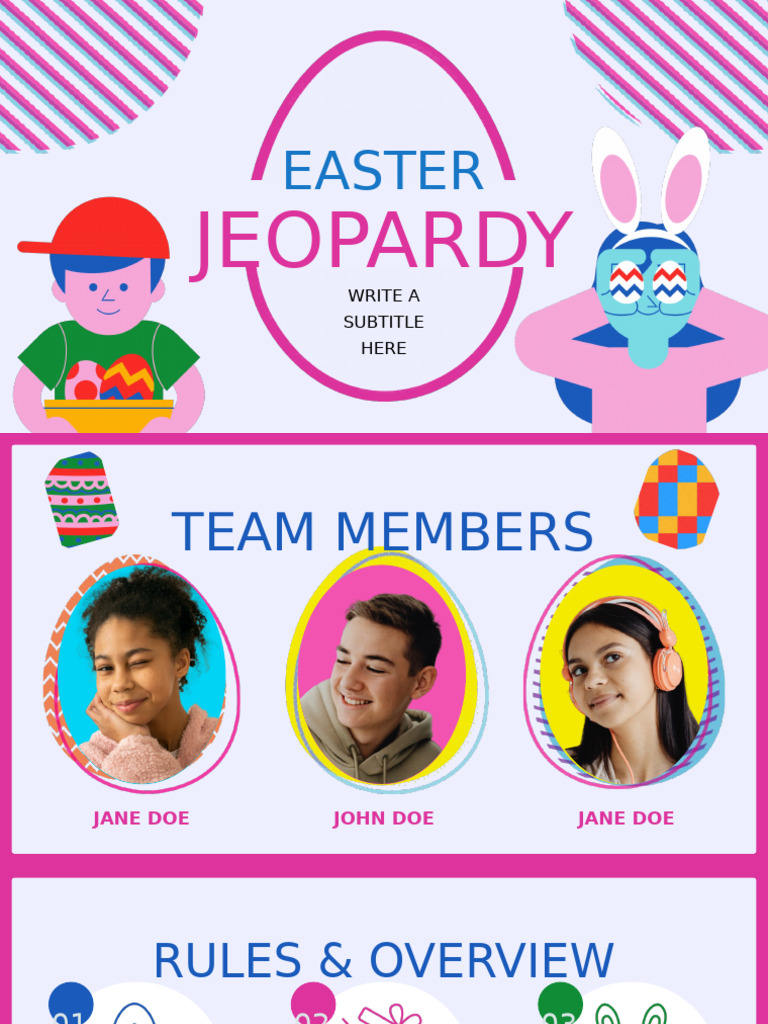 Cute Illustrative Easter Jeopardy | PDF | Candy | Easter