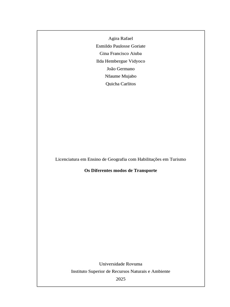 Modos de Transporte: Classificação e Importância | PDF | Transporte ...