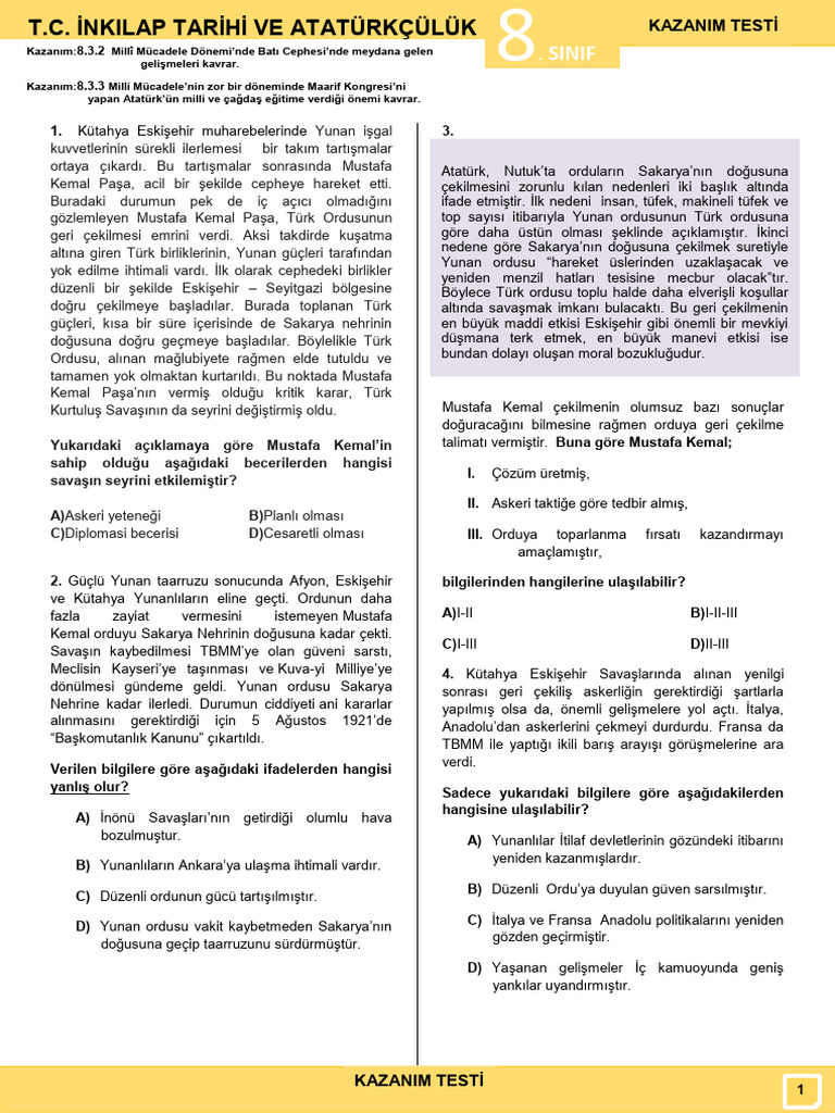 Kütahya Eskişehir-Maarif Kongresi | PDF