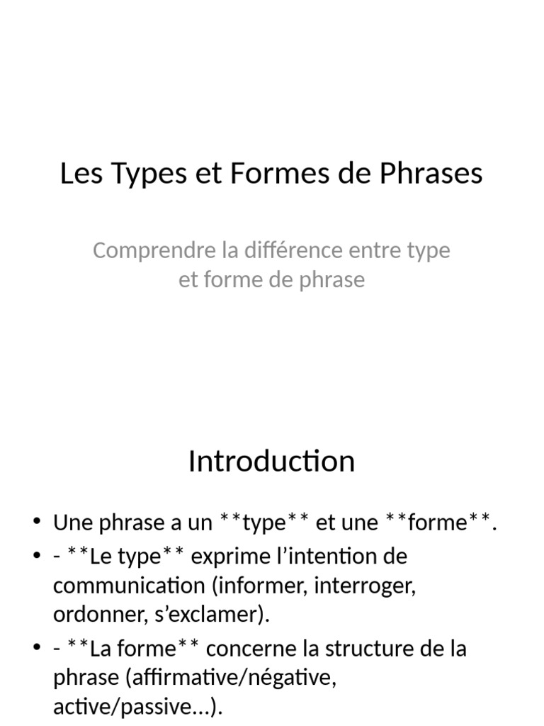 Leçon Types Formes Phrases | PDF