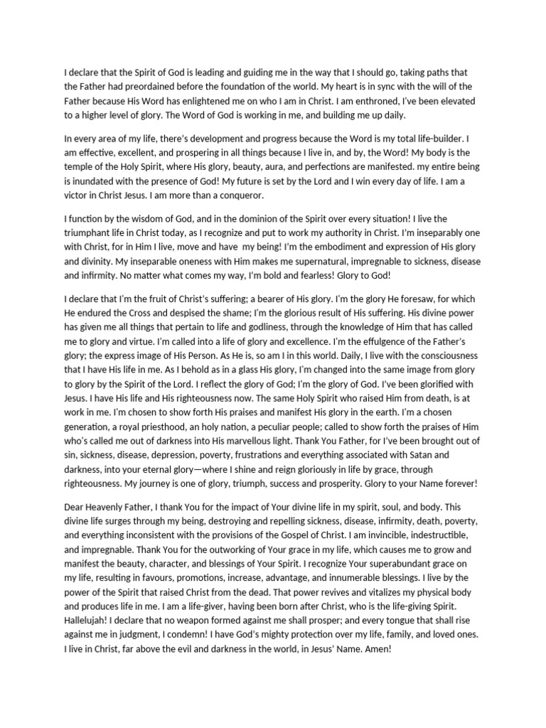 I Declare that-WPS Office | PDF | Glory (Religion) | God The Father