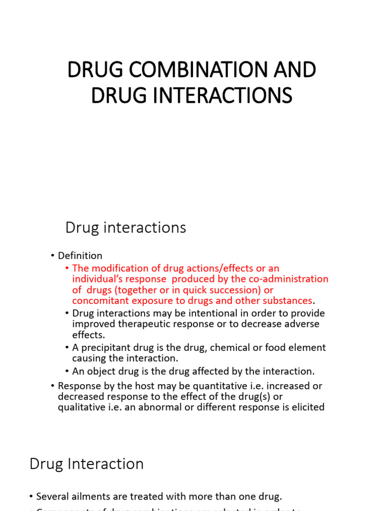 INTRODUCTION TO DRUG INTERACTIONSBSc Pharmacology - 250126 - 190821 ...