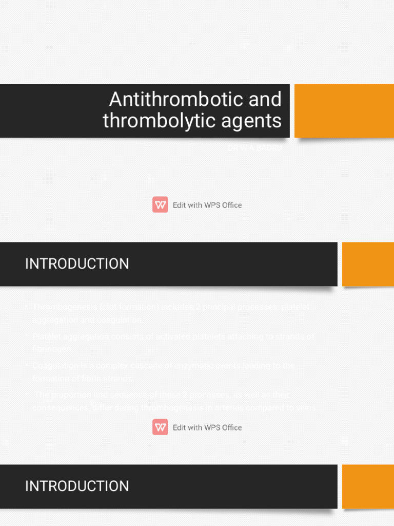 Share Anticoagulants, Antithrombotic and Thrombotic Agents | PDF ...