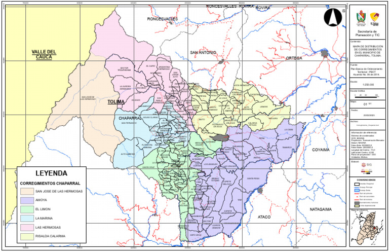 Corregimientos Chaparral | PDF | Cartografía | Tecnología geográfica