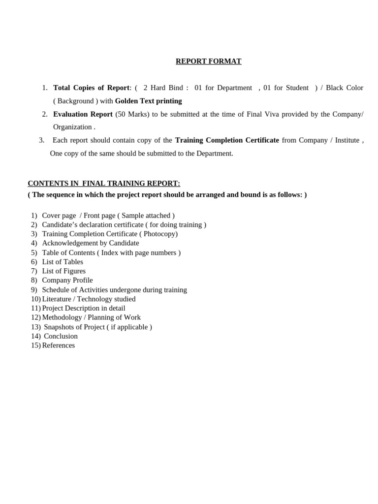 Industrial Training Report Format | PDF | Written Communication ...