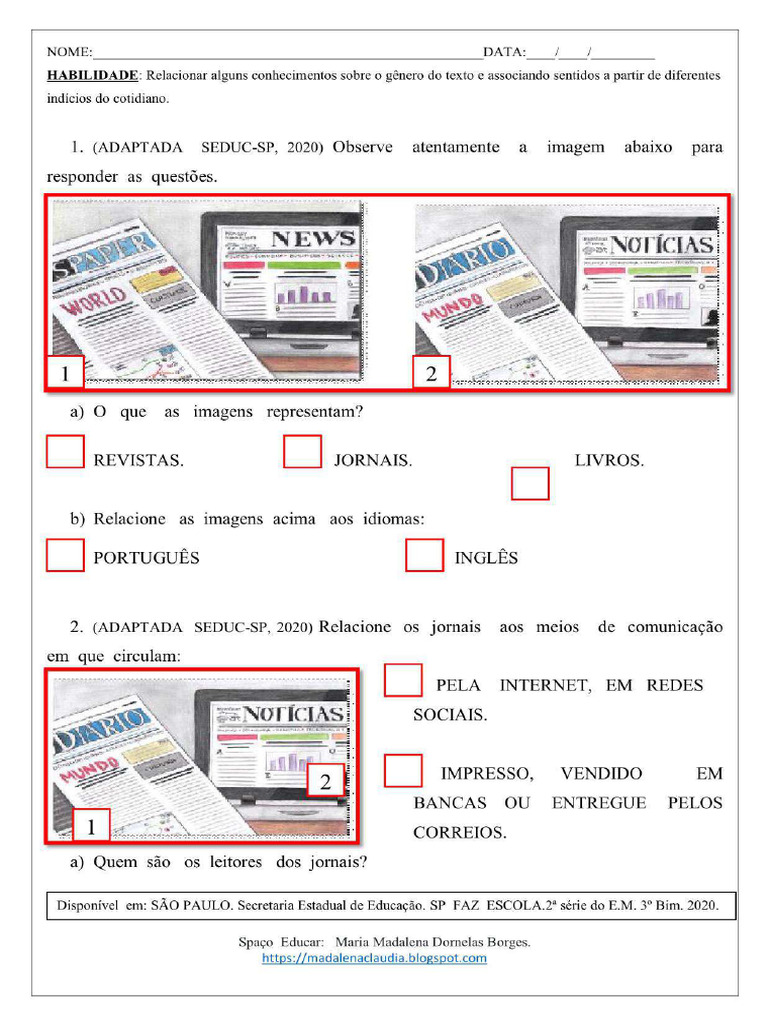 Atividade Adaptada - REPORTAGEM 2 | PDF
