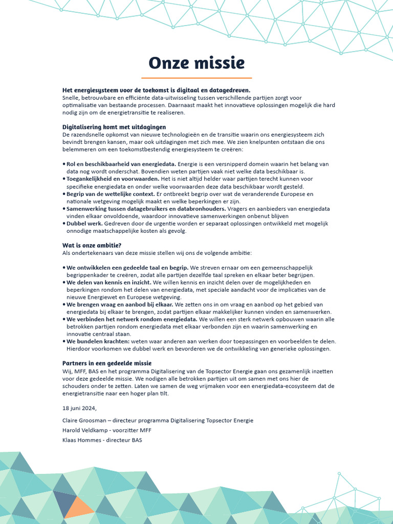 Onze Missie A1 | PDF