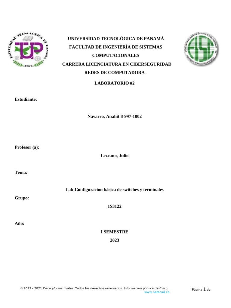 1 2 Lab Basic Switch And End Device Configuration Pdf Conmutador De Red Dirección Ip