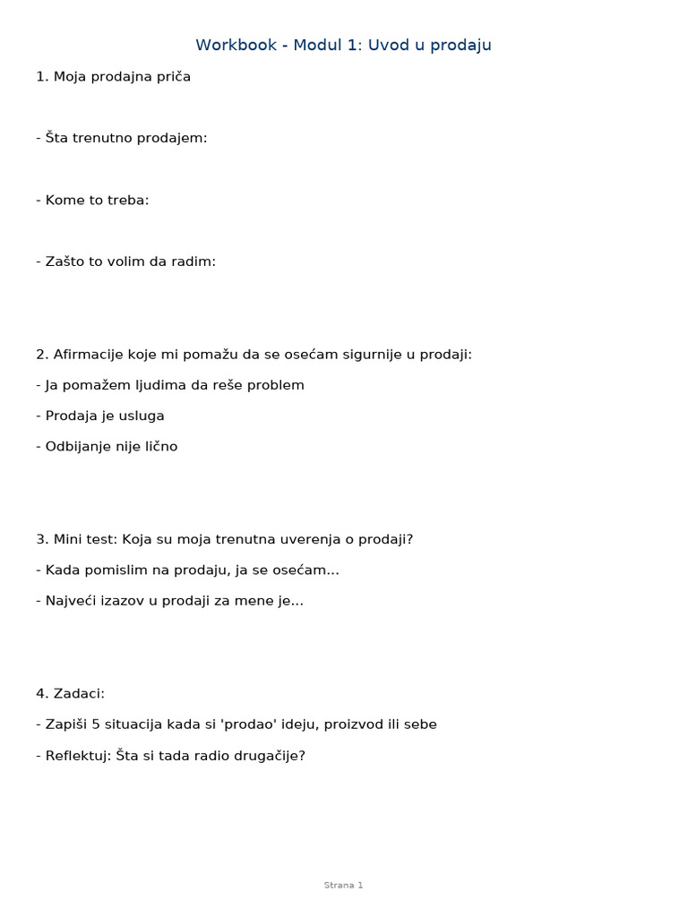 Modul1 Workbook | PDF