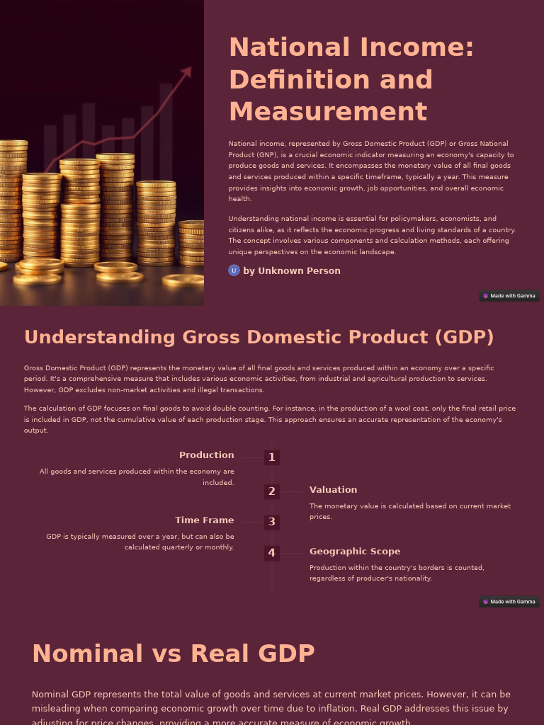 National Income: GDP and GNP Explained | PDF | Gross Domestic Product ...