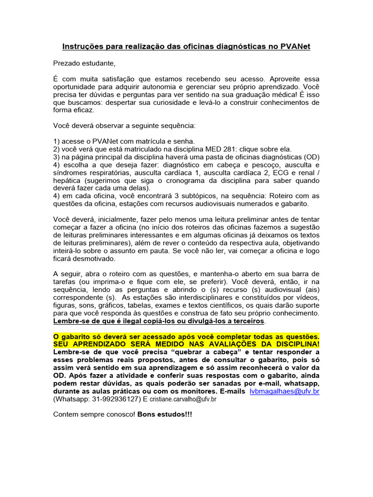 Oficinas Diagnósticas no PVANet: Guia Prático | PDF | Aprendizado
