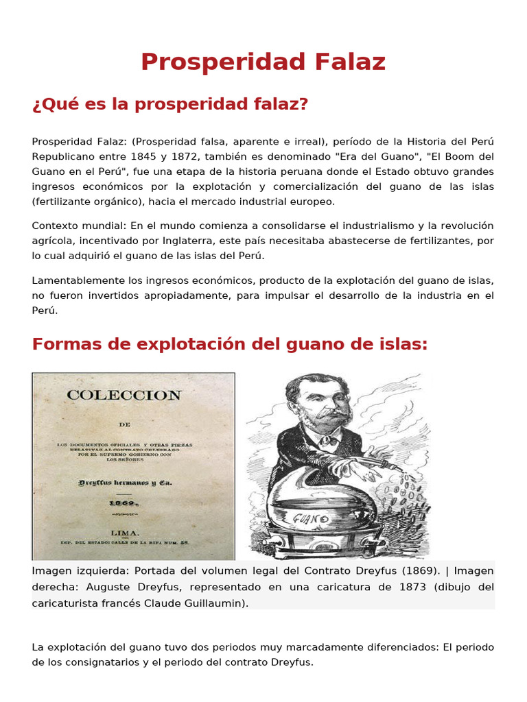 Prosperidad Falaz en el Perú (1845-1872) | PDF