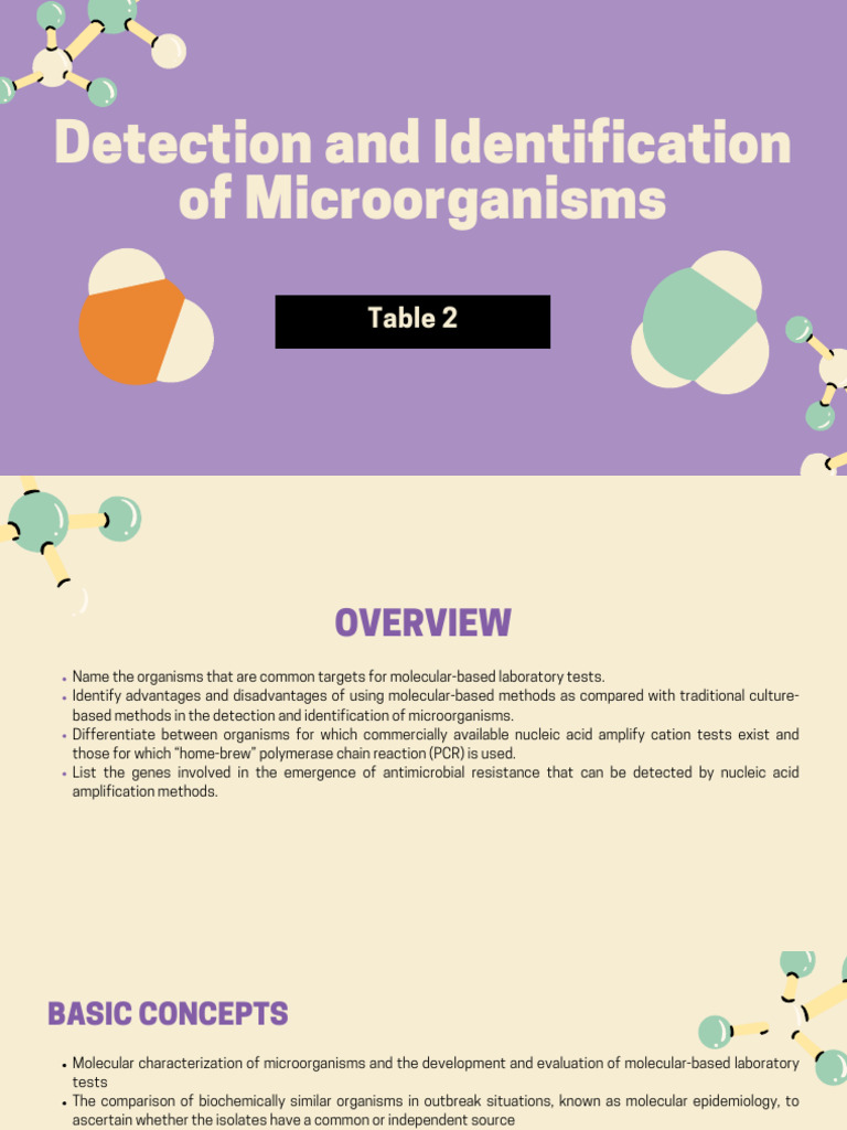 Detection and Identification of Microorganisms | PDF | Polymerase Chain ...