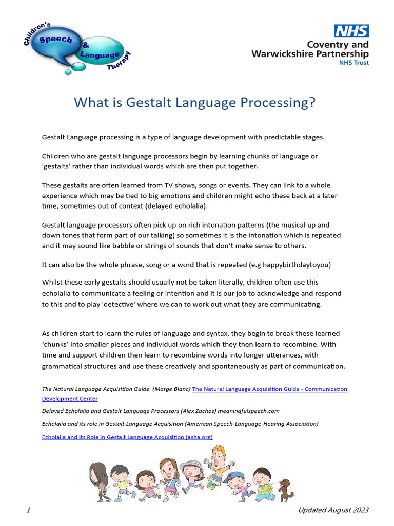 Gestalt Language Processing | PDF | Language Acquisition | Word