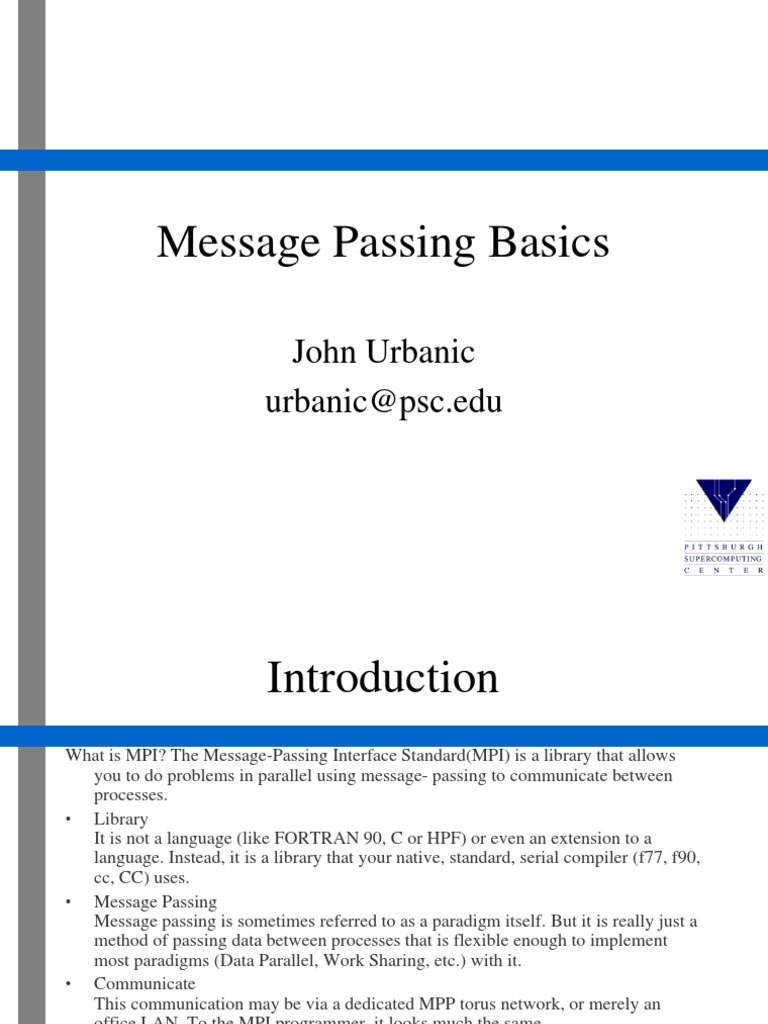 Message Passing Basics Pdf Message Passing Interface Data Type