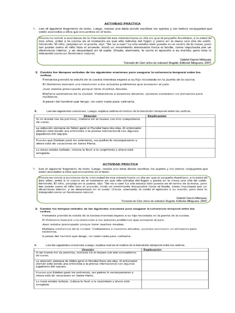 Tiempos Verbales 7° | PDF