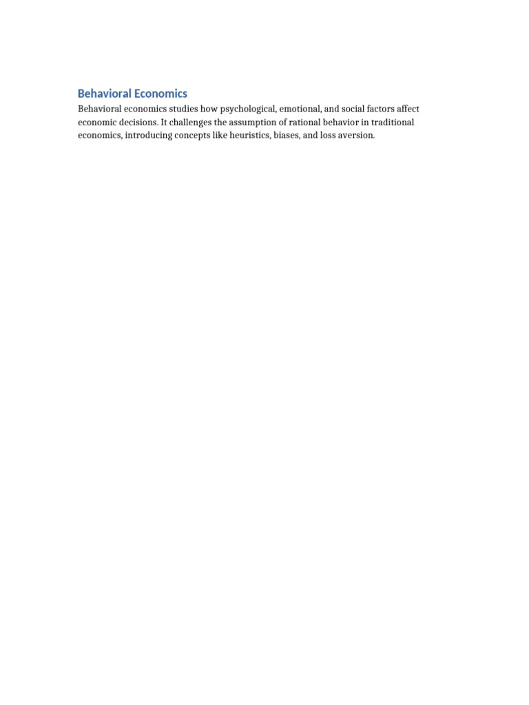 Introduction to Behavioral Economics | PDF
