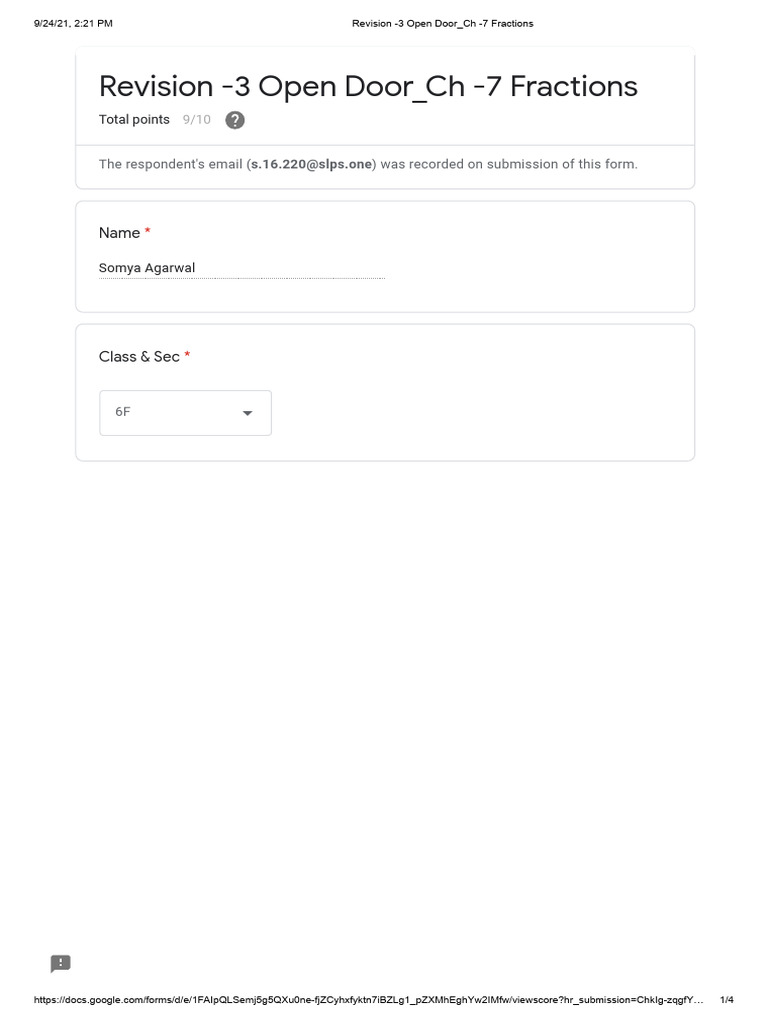 Revision - 3 Open Door - CH - 7 Fractions | PDF | Division (Mathematics ...