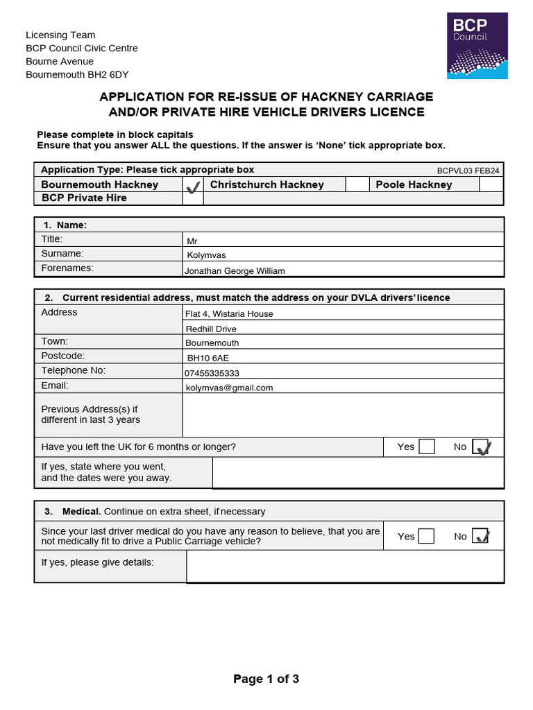 Driver Reissue Application Form | PDF | Identity Document | Justice