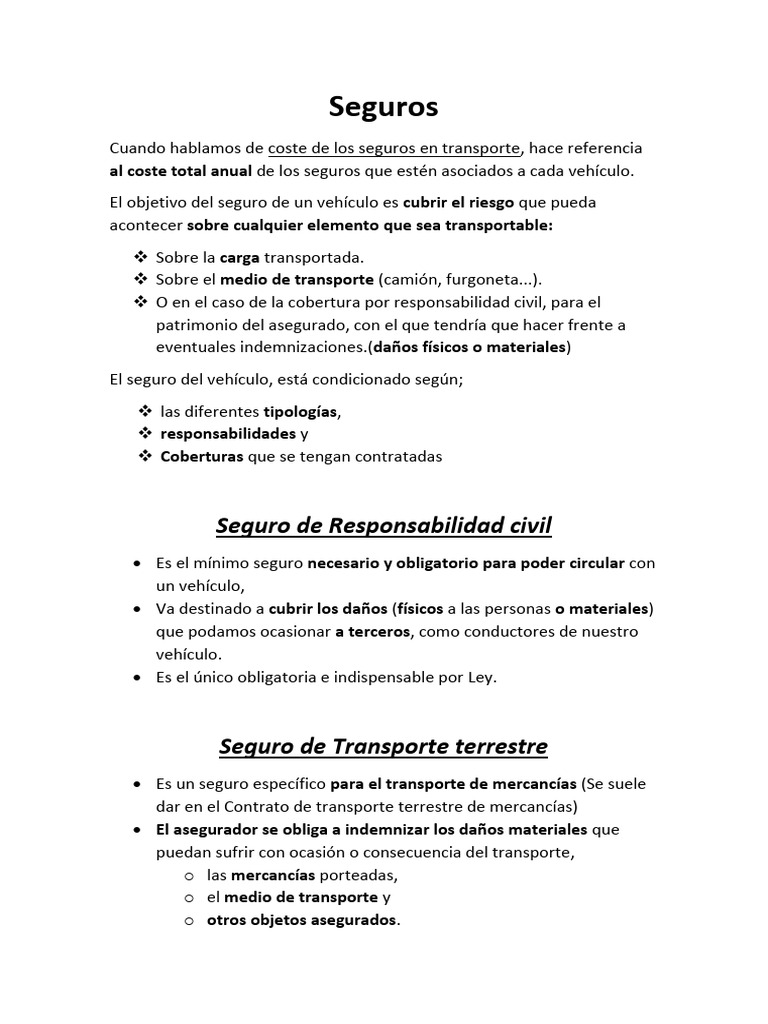 Seguros | PDF | Póliza de seguros | Seguro