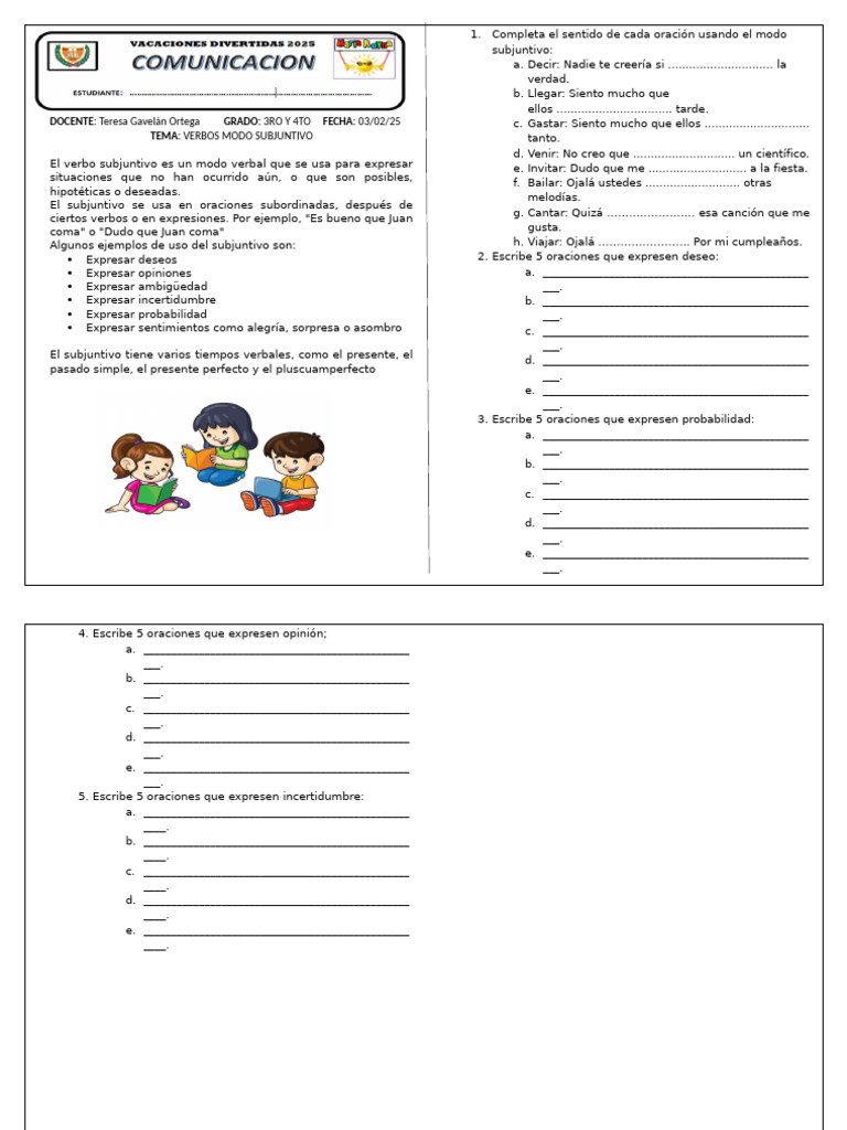 Ficha Comunicacion - 3ro y 4to - 03.02 | PDF | Lingüística | Morfología