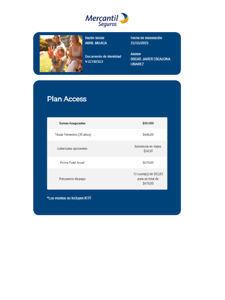 Cotización de Seguros Mercantil | PDF