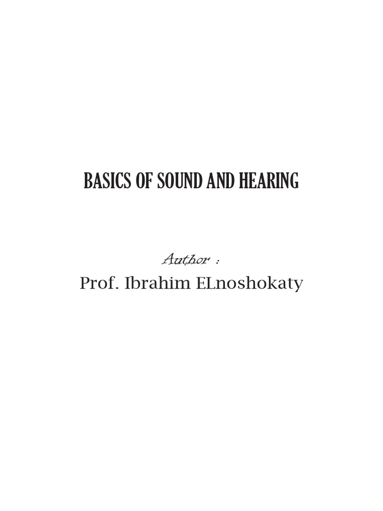 Basics of Sound and Hearing: Author | PDF | Pitch (Music) | Sound
