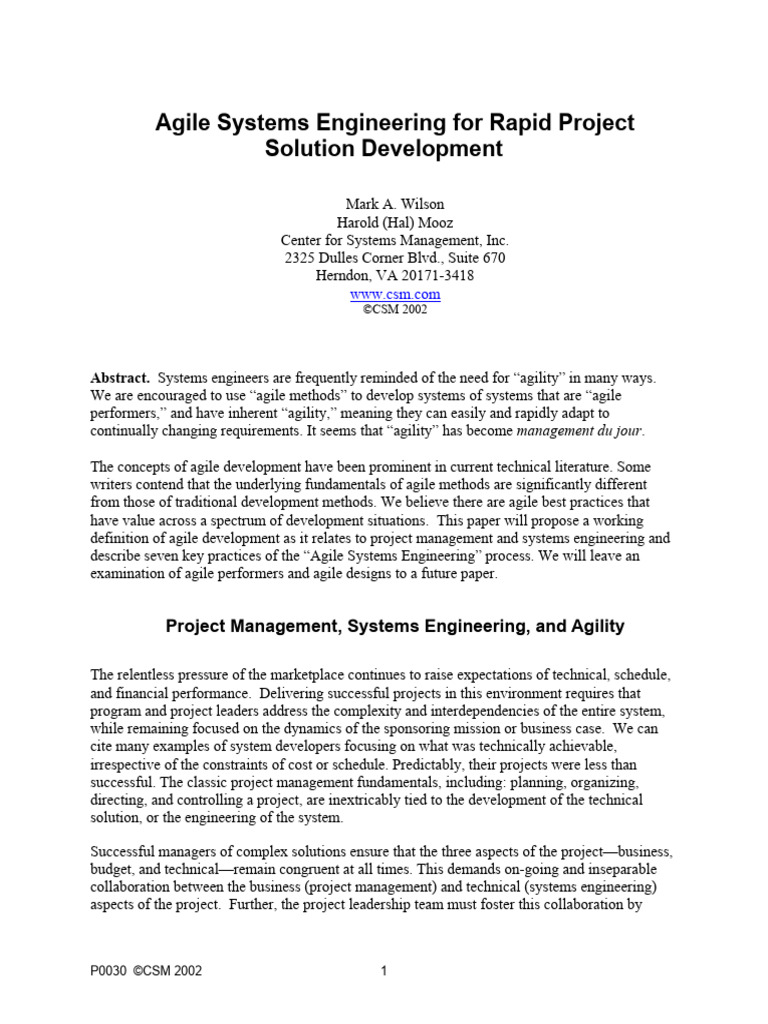 Agile Systems Engineering | PDF | Agile Software Development | Systems Engineering