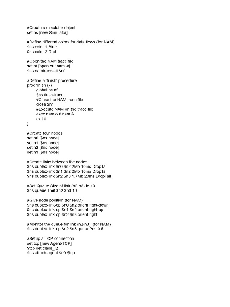 Ns2 Exp 2 Merged | PDF