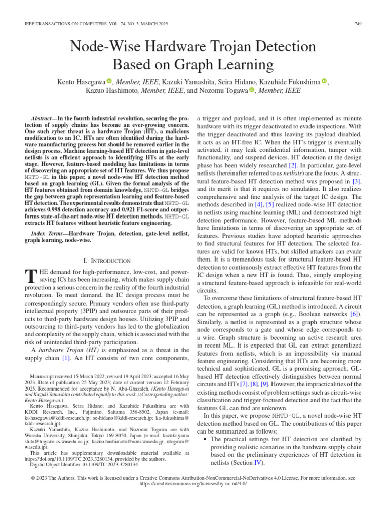 Node-Wise Hardware Trojan Detection Based On Graph Learning | PDF | Vertex (Graph Theory ...